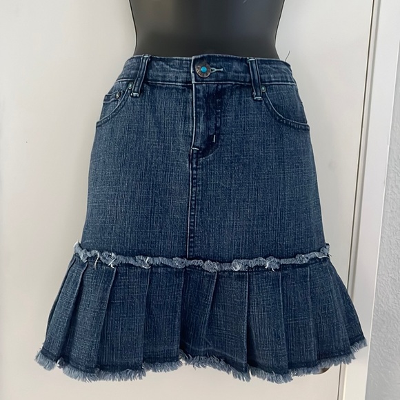 Baccini | Skirts | Baccine Denim Pleated Short Skirt | Poshmark